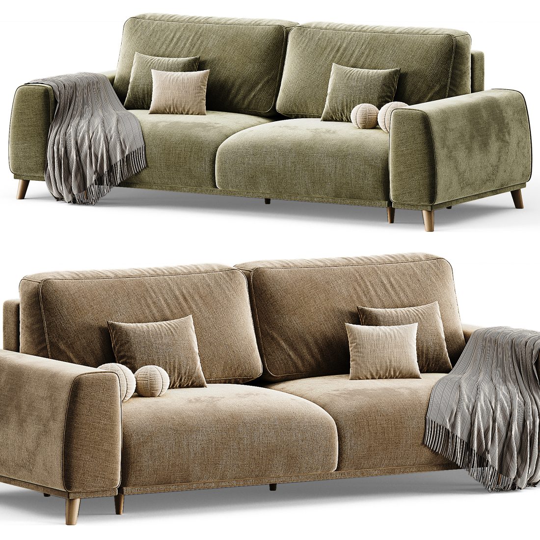 Soft Latte Sofa - 3D Model for Corona