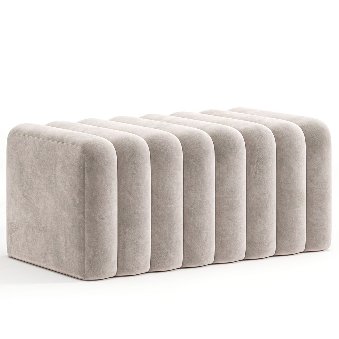Modern Line Tufted Bench By Homary - 3D Model for Corona