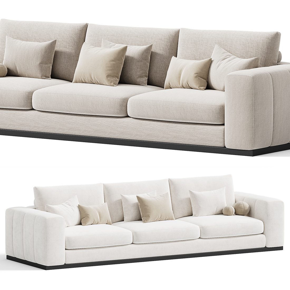 Charlie 3 Seater Sofa Charlie Collection - 3D Model for Corona