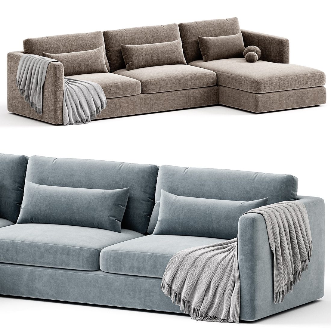 Haydon Right Chaise Sectional 3D Model for Corona | CGMood