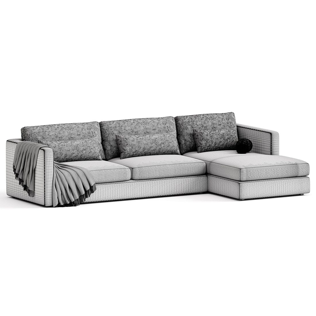 Haydon Right Chaise Sectional 3D Model for Corona | CGMood
