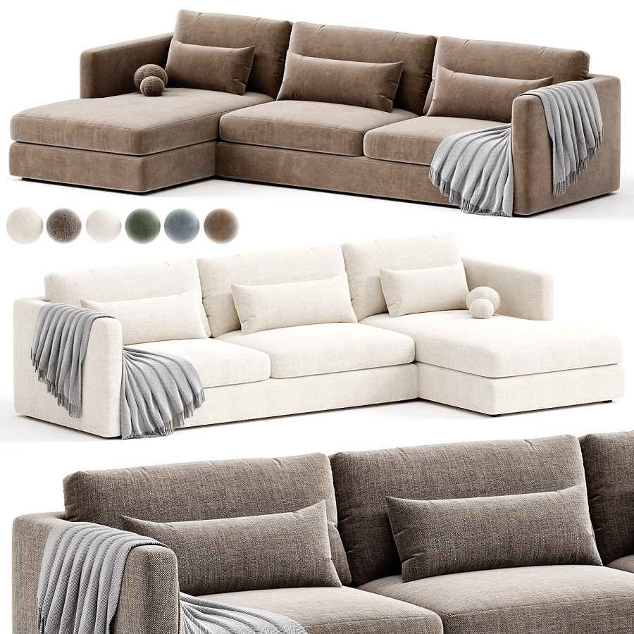 Haydon Right Chaise Sectional 3D Model for Corona | CGMood