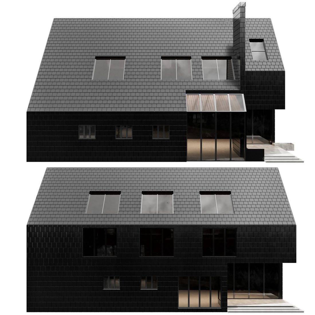 Modern House No34 - 3D Model for VRay, Corona