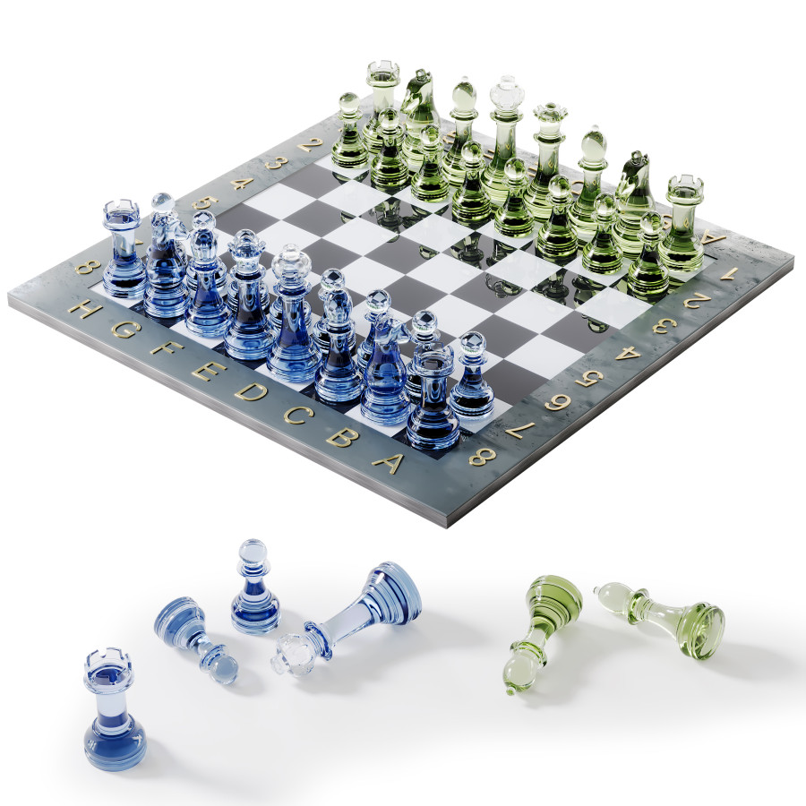 Glass Chess - 3D Model for Corona