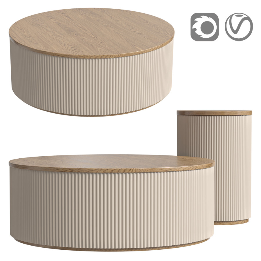 Multifunctional Coffee Table - 3D Model for VRay, Corona