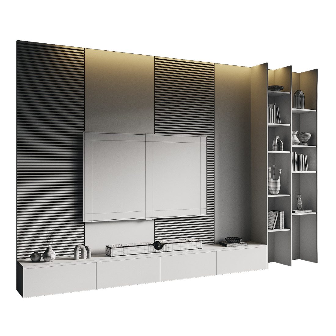 Tv Wall 186 3D Model for Corona | CGMood