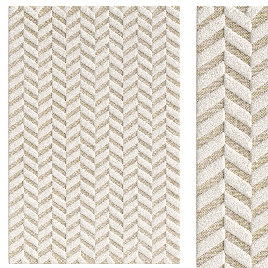 Herringbone Rug White 3D Model for VRay, Corona | CGMood