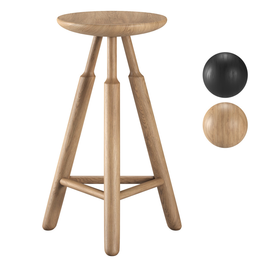 Burke Decor Dowel Counter Stool - 3D Model for Corona