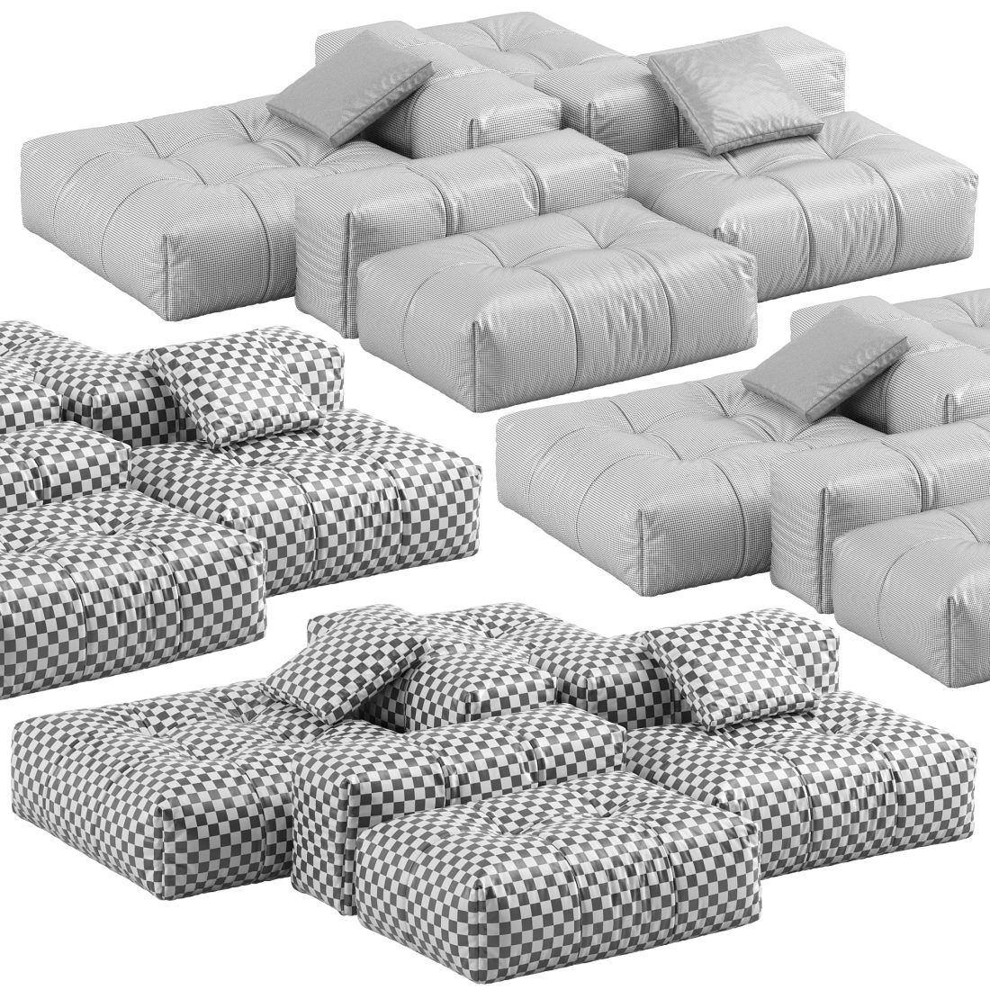 Pixel Modular Sofa 3D Model for Corona | CGMood