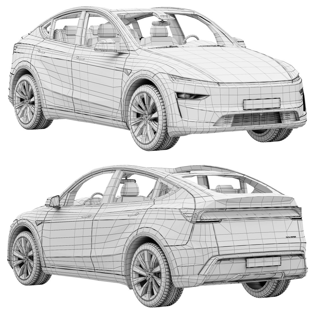 Tesla Model Y 2025 - 3D Model for VRay