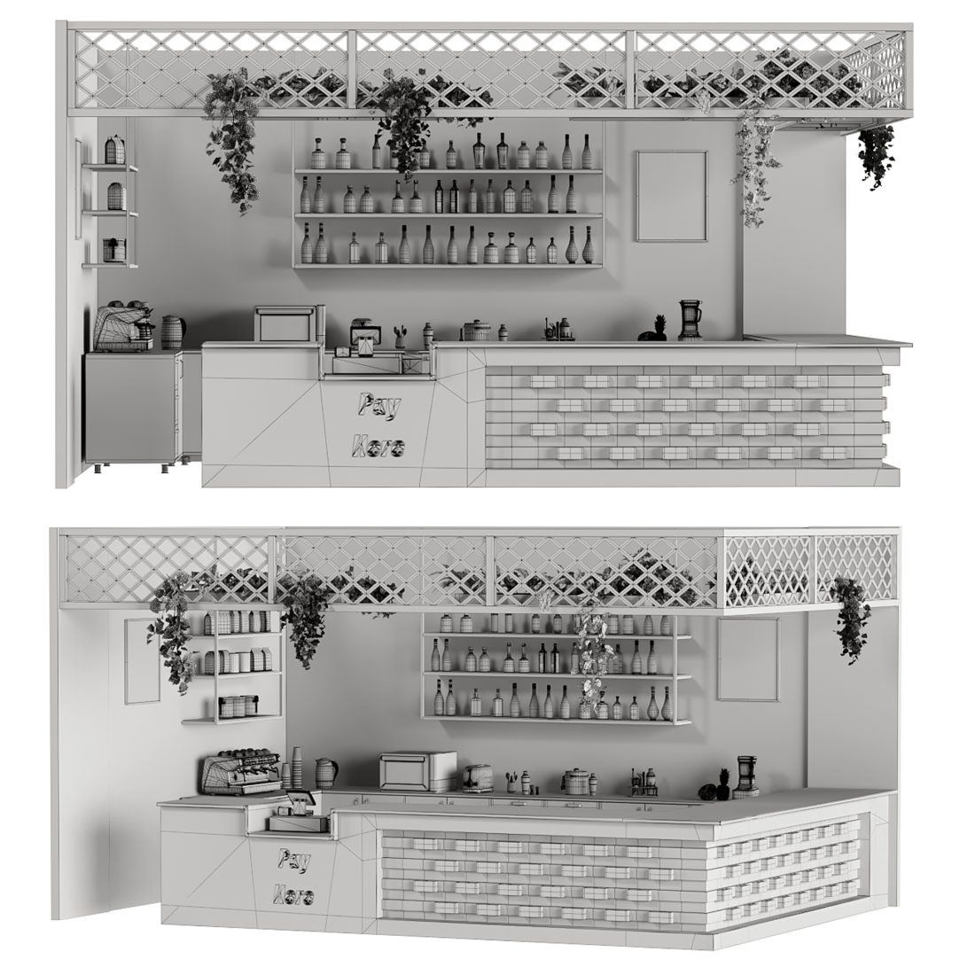 Bar 30 Corner Bar 3D Model for Corona | CGMood