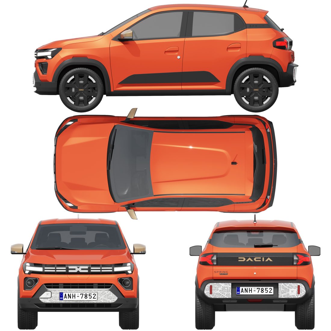 Dacia Spring 2025 - 3D Model for Corona