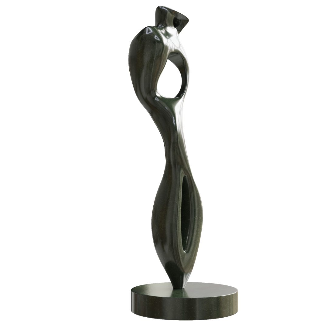 Henry Moore Interior Form Bronze Sculpture Statue 3D Model for Corona ...