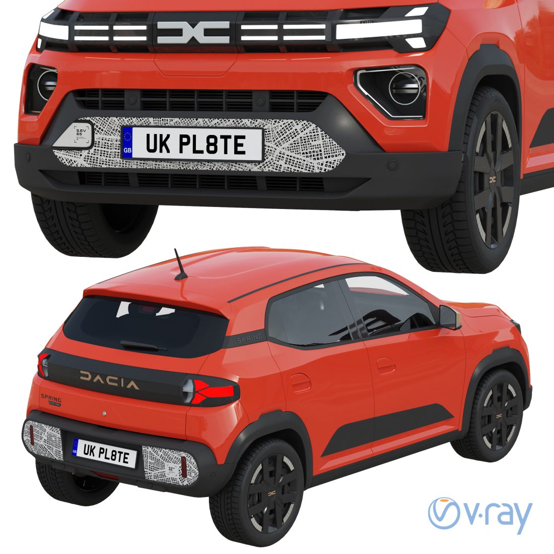 Dacia Spring 2025 3D Model for VRay | CGMood