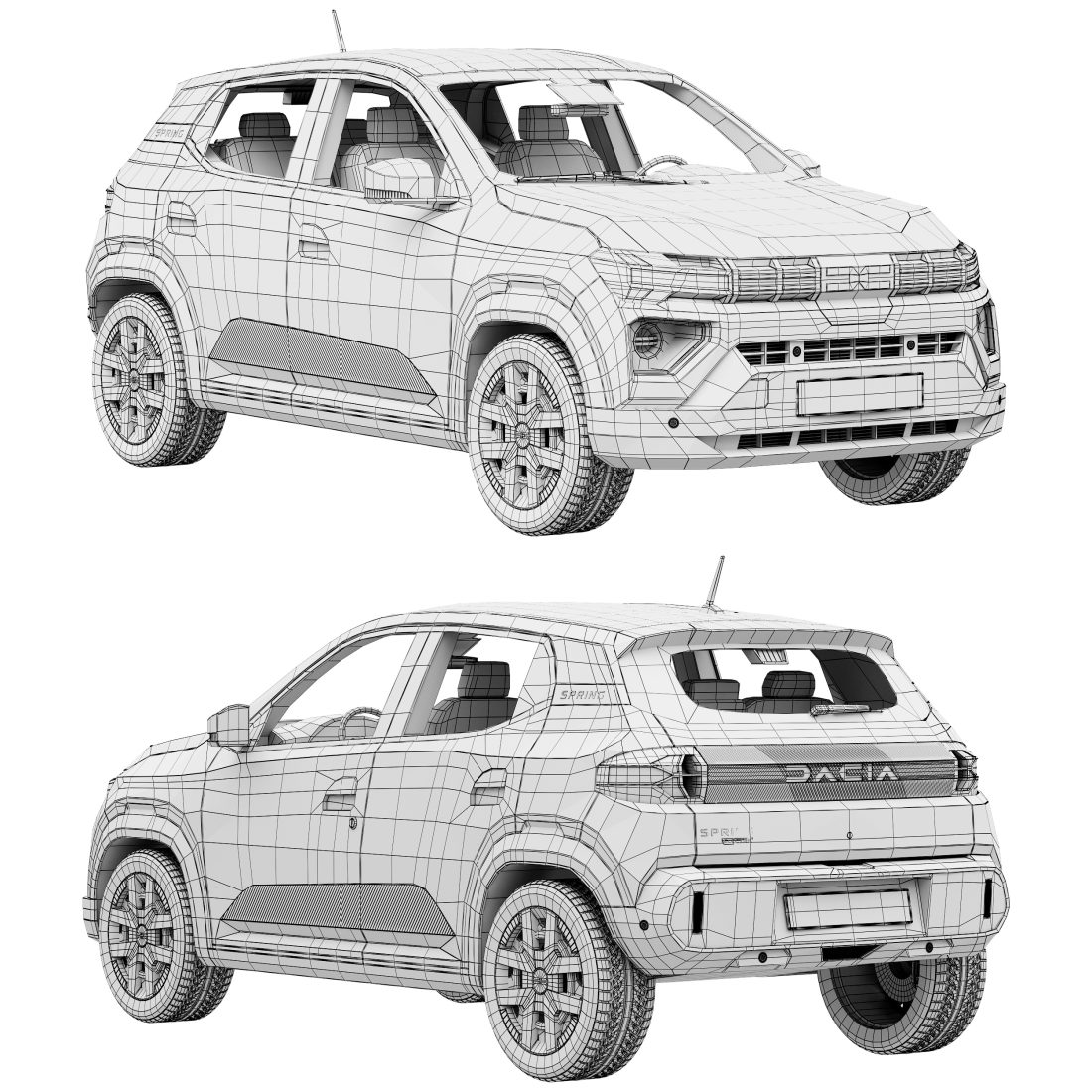 Dacia Spring 2025 3D Model for VRay | CGMood