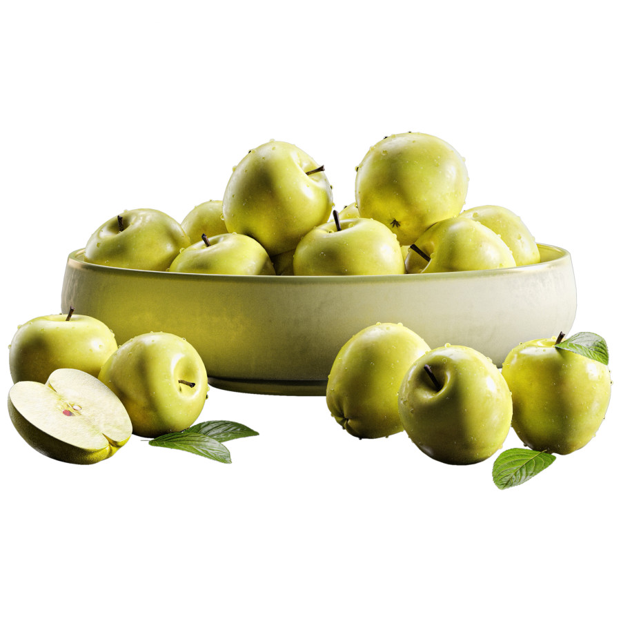 Yellow Apple Dish - 3D Model for VRay, Corona