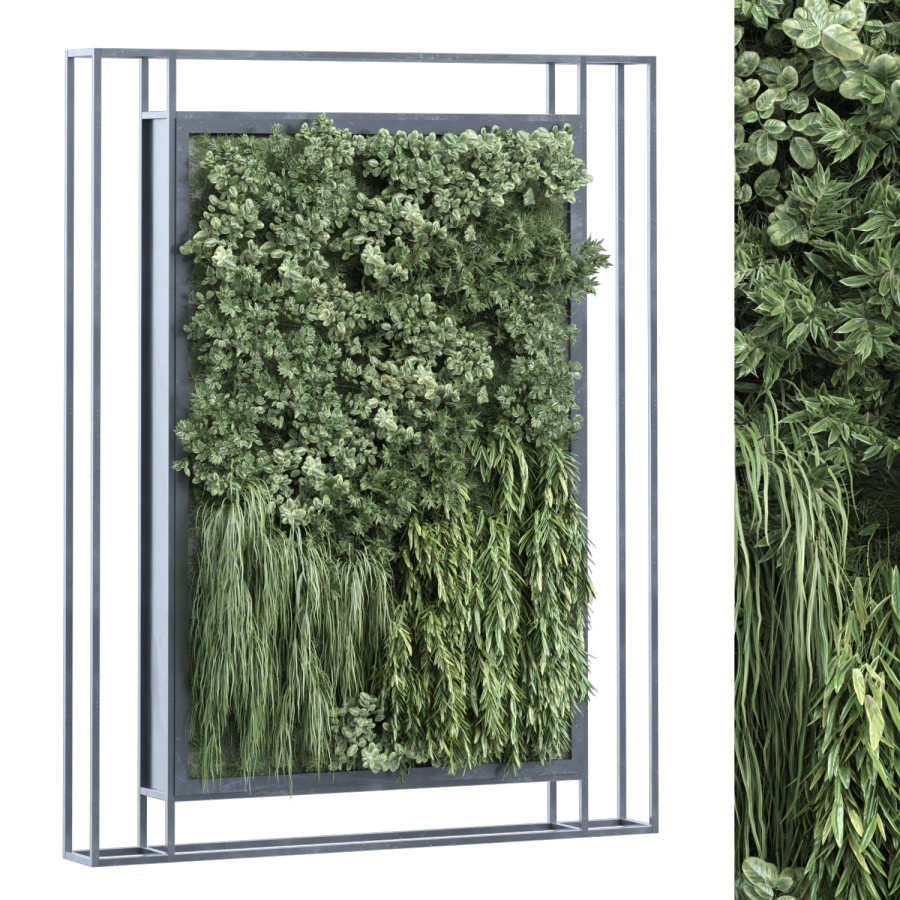 Vertical Plant Greenwaal Set 366 3D Model for FStorm, VRay, Corona | CGMood