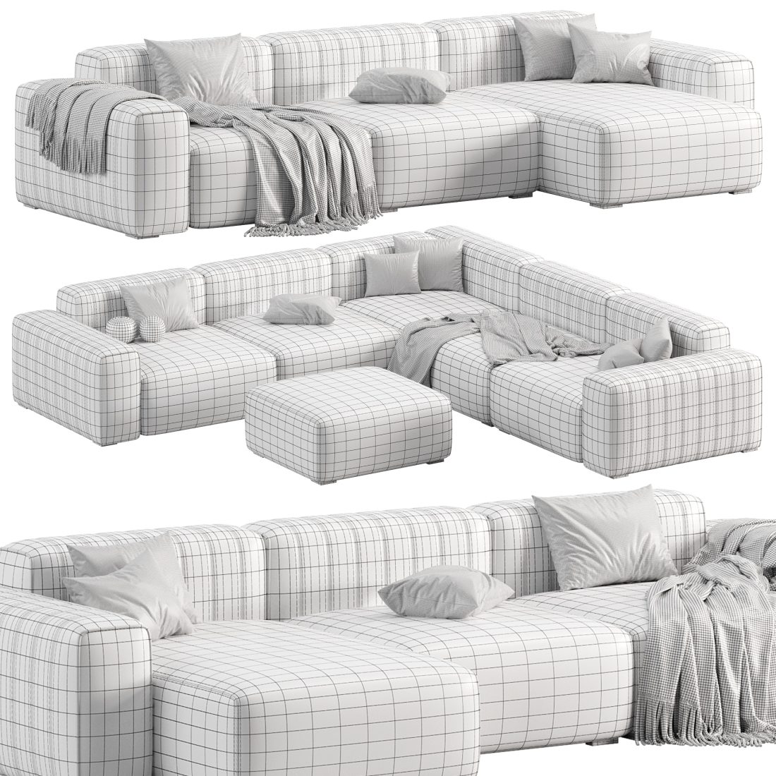 Riff Modular Sofa By Norr11 - 3D Model for VRay, Corona