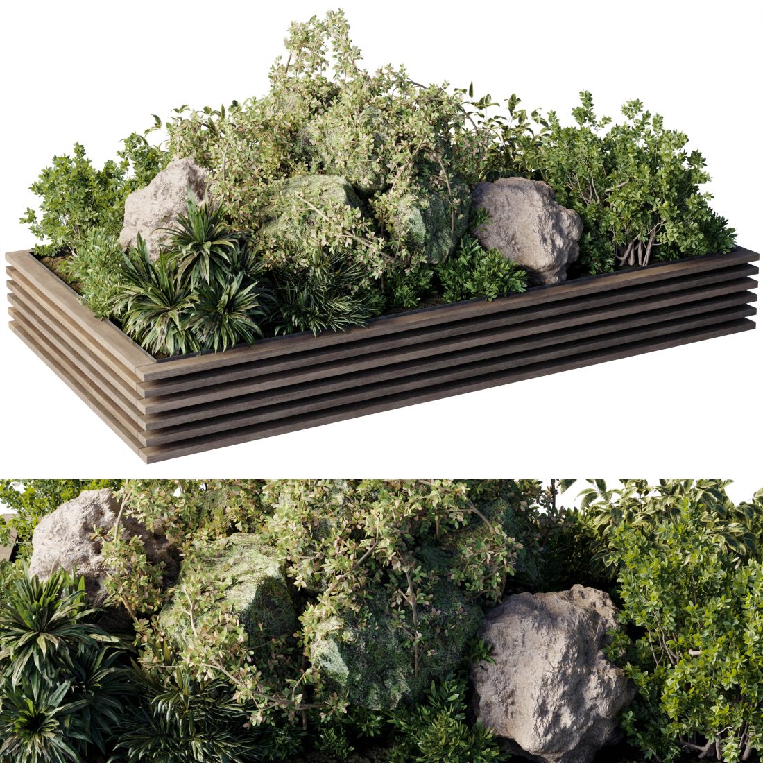 Plant Box - Outdoor Plants Set 224 3D Model for VRay, Corona | CGMood