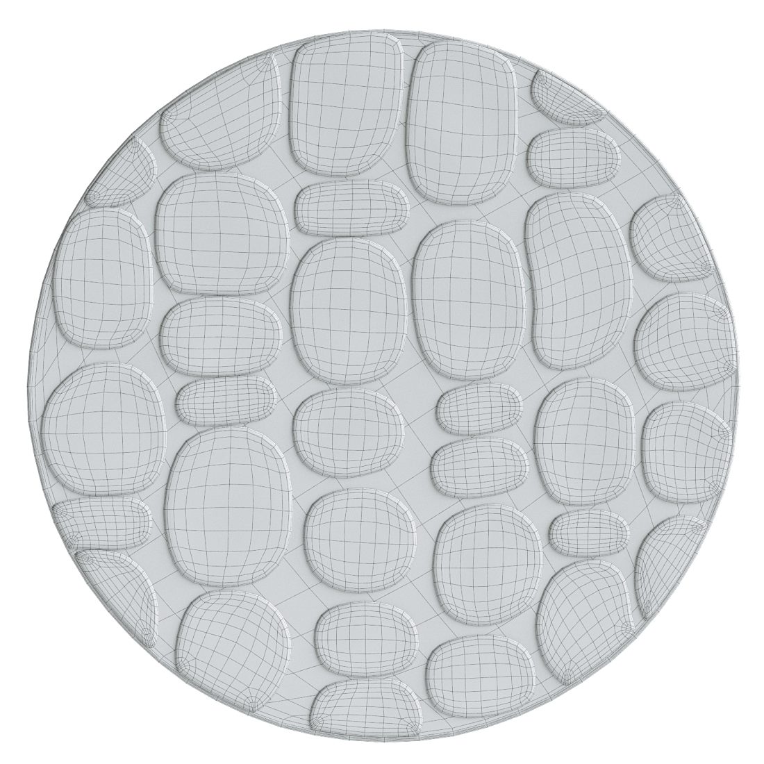 Jacinta Ivory Abstract Round Rug - 3D Model for VRay, Corona