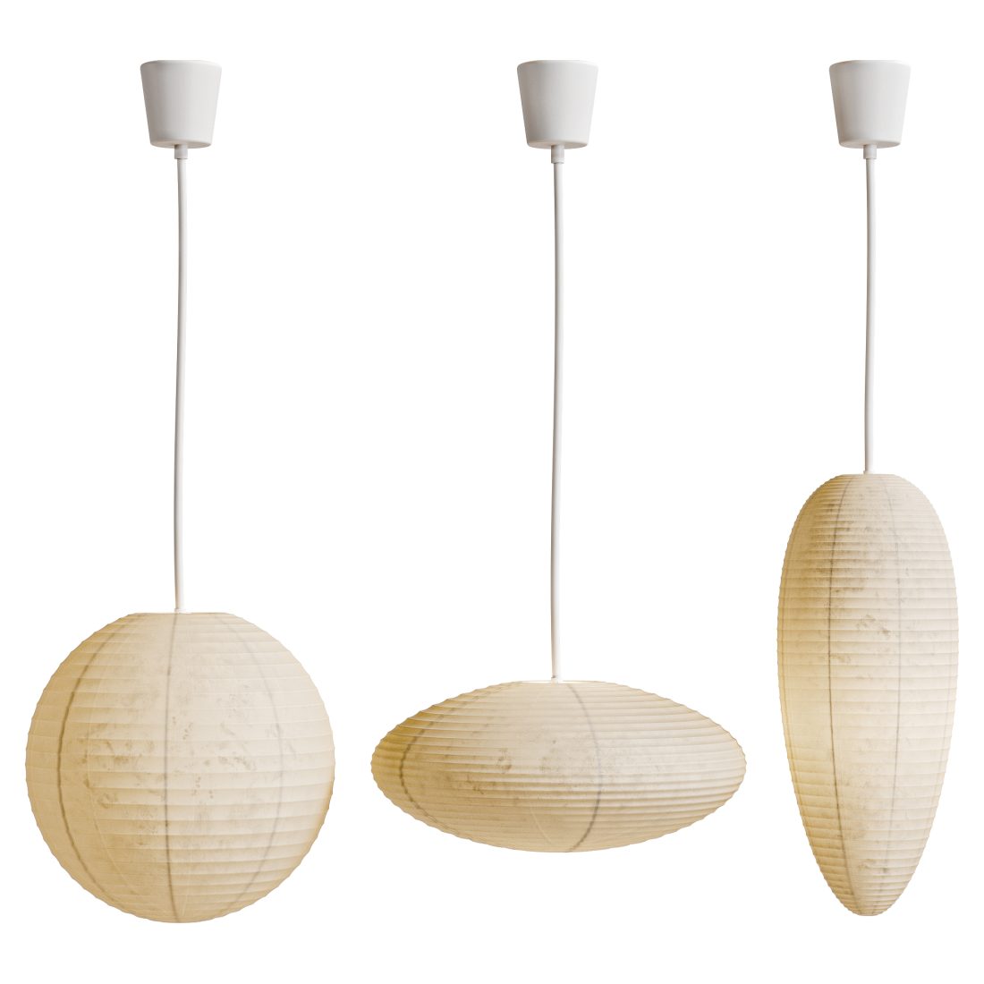Vitra Akari Pendant Lights Set - 3D Model for Corona