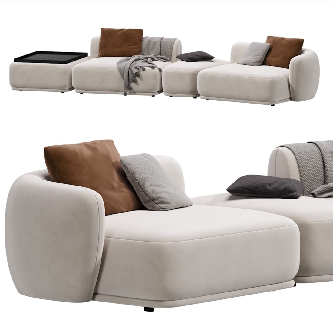 Modular Sofa Fabro By Ogogo 3 3D Model for Corona | CGMood
