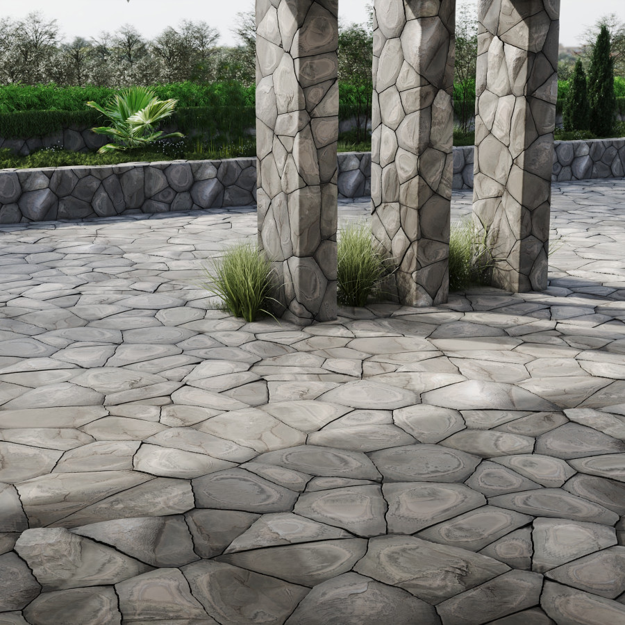 H140 Stone Tiles | PBR | 4K | Seamless | +SBSAR - 3D Model for VRay, Corona