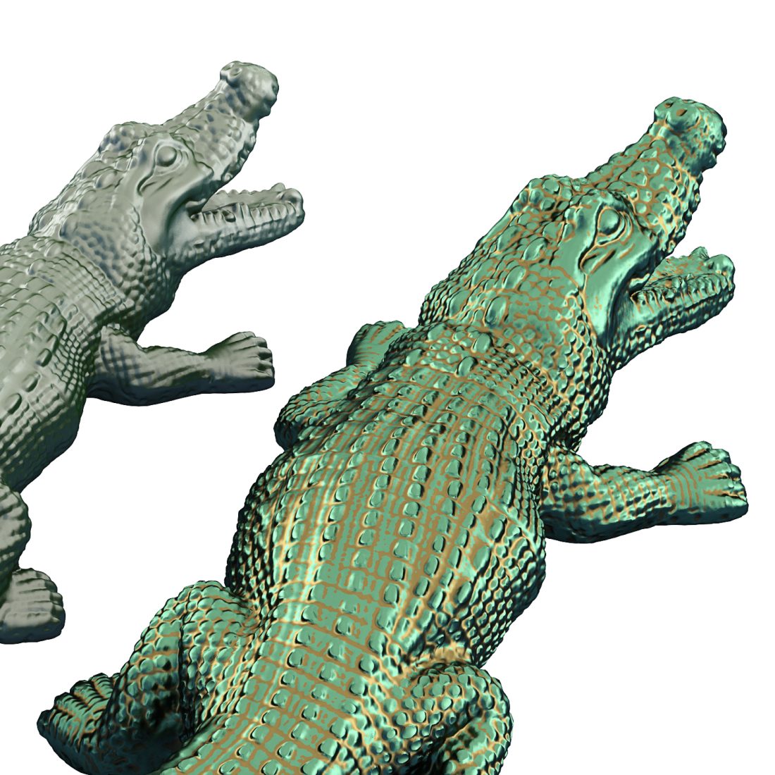 Crocodile Figurine - 3D Model for VRay