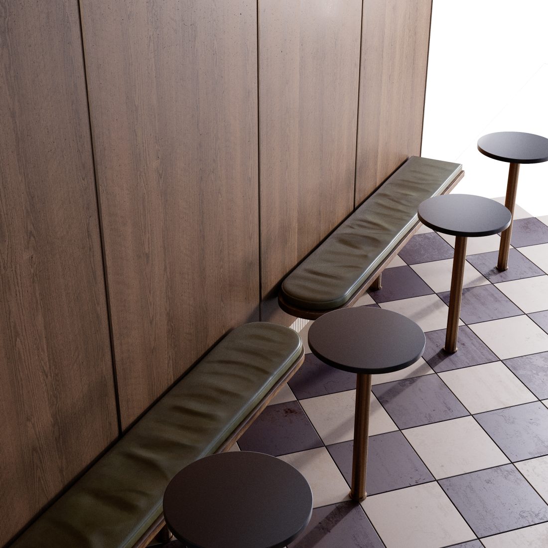 Cafe Seating Area 3 3D Model for Corona | CGMood