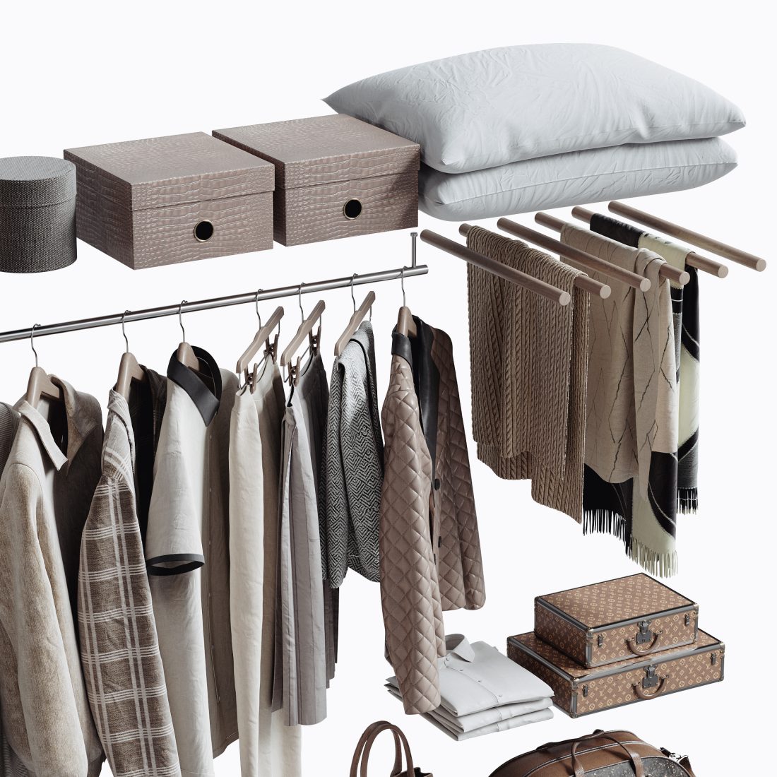 Clothing, Shoes And Accessories For Wardrobe Or Sh - 3D Model for VRay ...