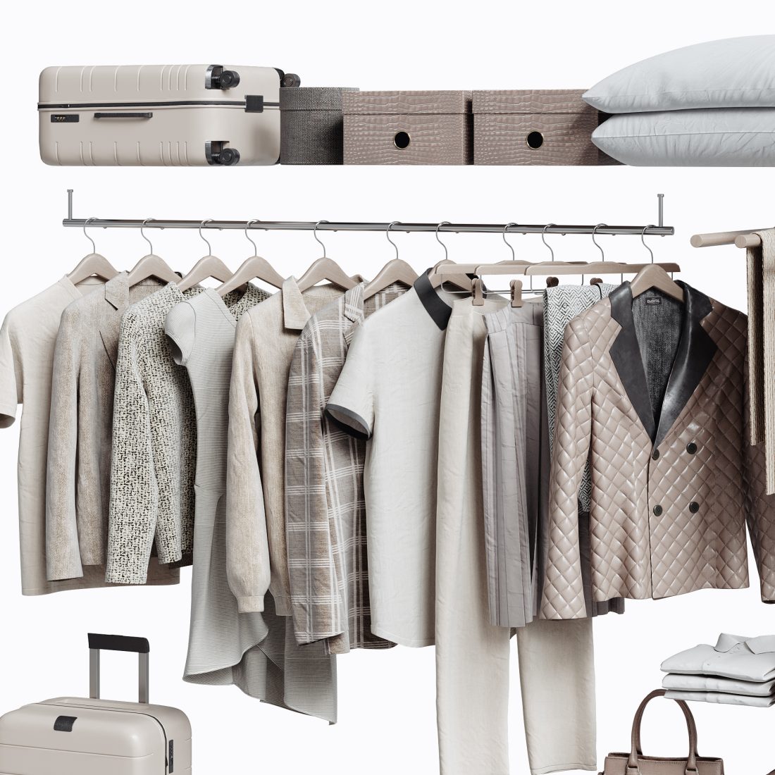 Clothing, Shoes And Accessories For Wardrobe Or Sh - 3D Model for VRay ...