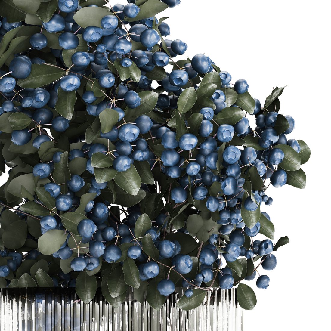 Bouquet Of Blueberry Branches In A Modern Glass 3D Model for VRay | CGMood