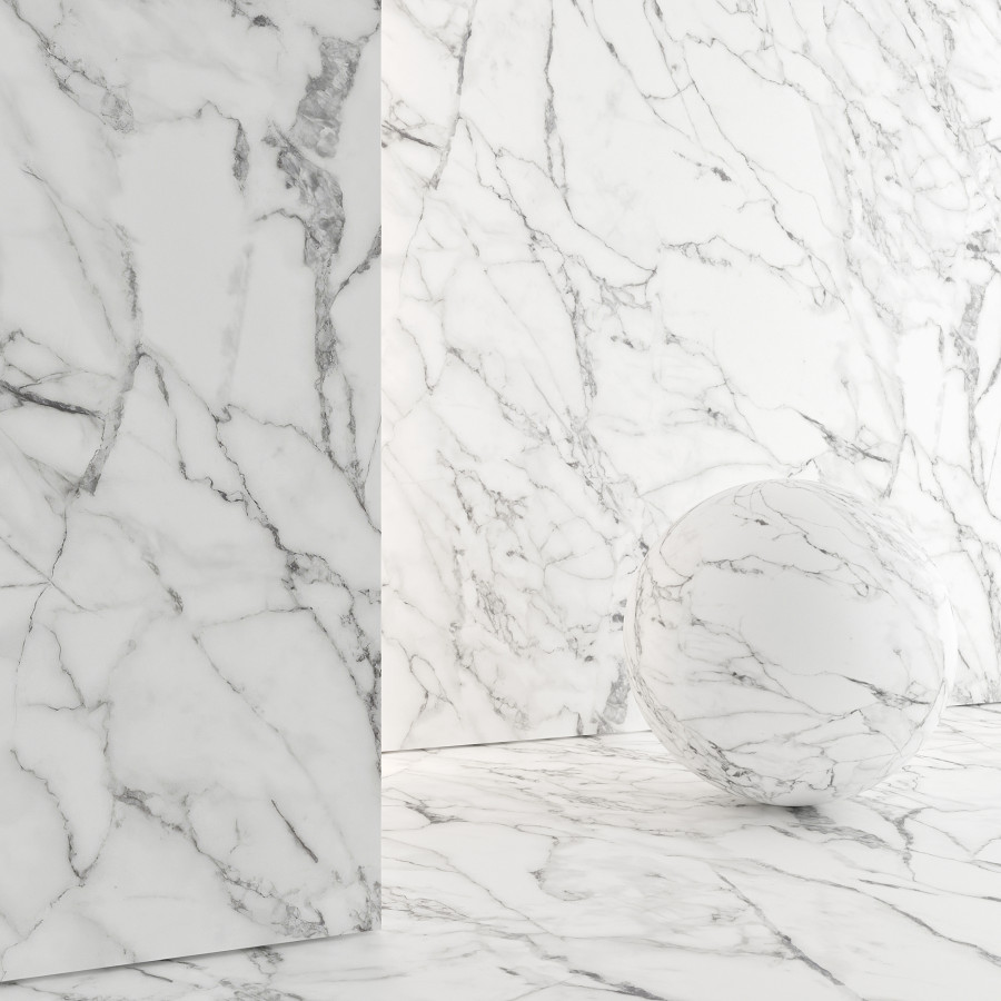 White Marble Carrara Classic / Porcelain Tile 37 - 3D Model for VRay ...