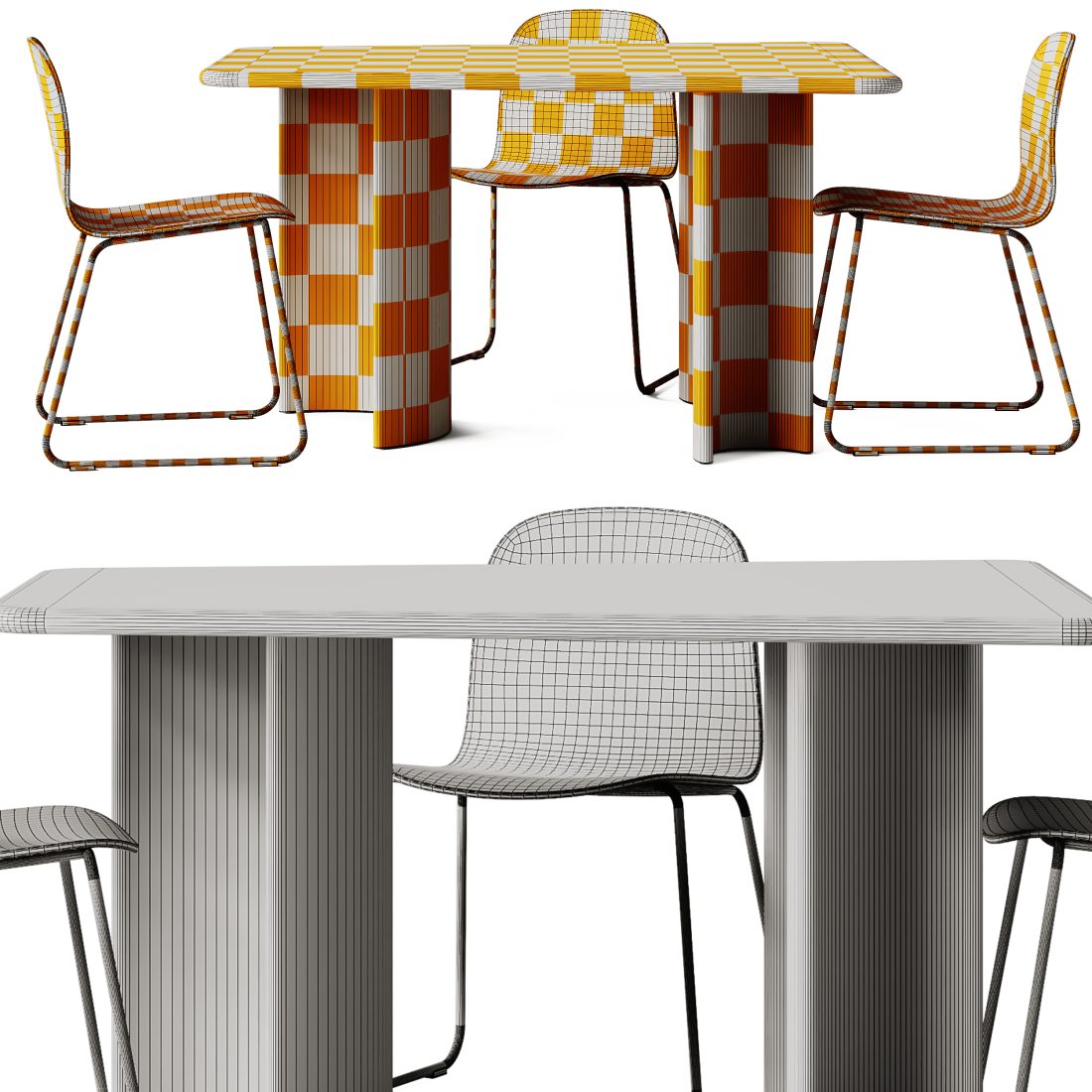 Muuto Table Renorm And Visu Chair 3D Model for Corona | CGMood