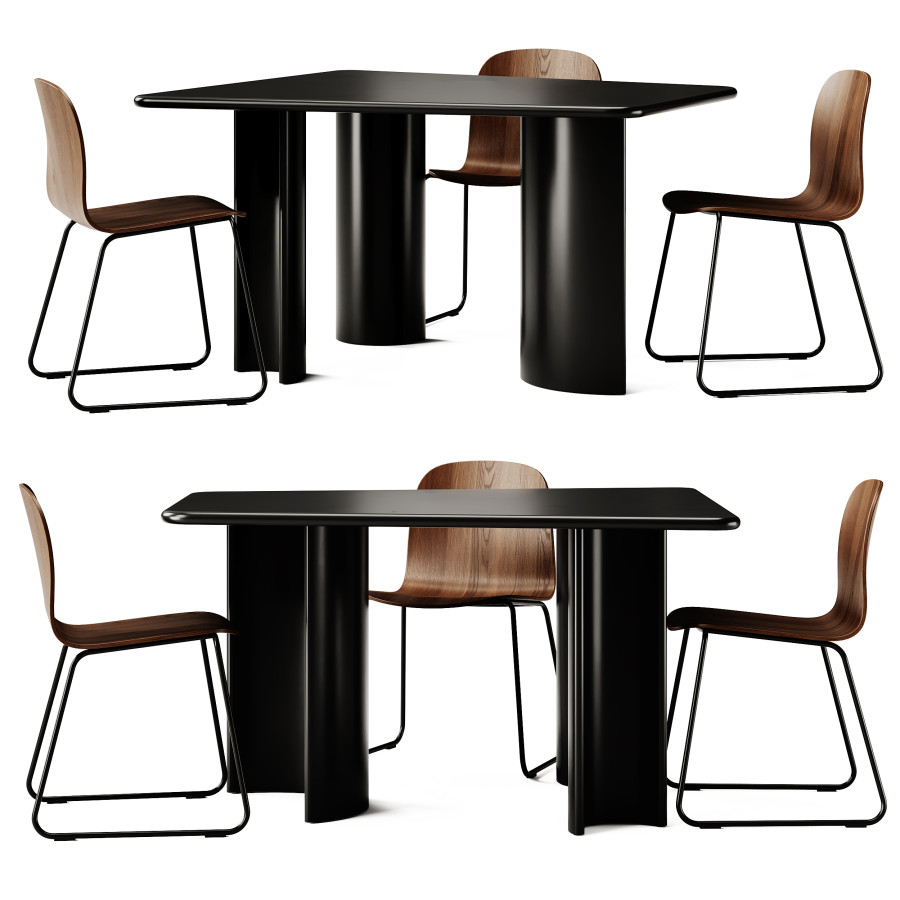 Muuto Table Renorm And Visu Chair 3D Model for Corona | CGMood