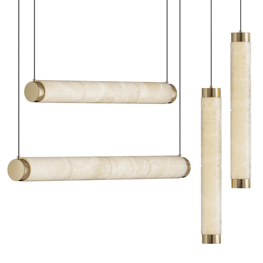 Alabaster Strip Pendant Light - 3D Model for Corona