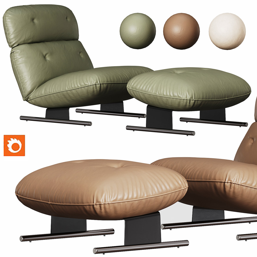 Libra Armchair By Minotti 01 3D Model for Corona | CGMood