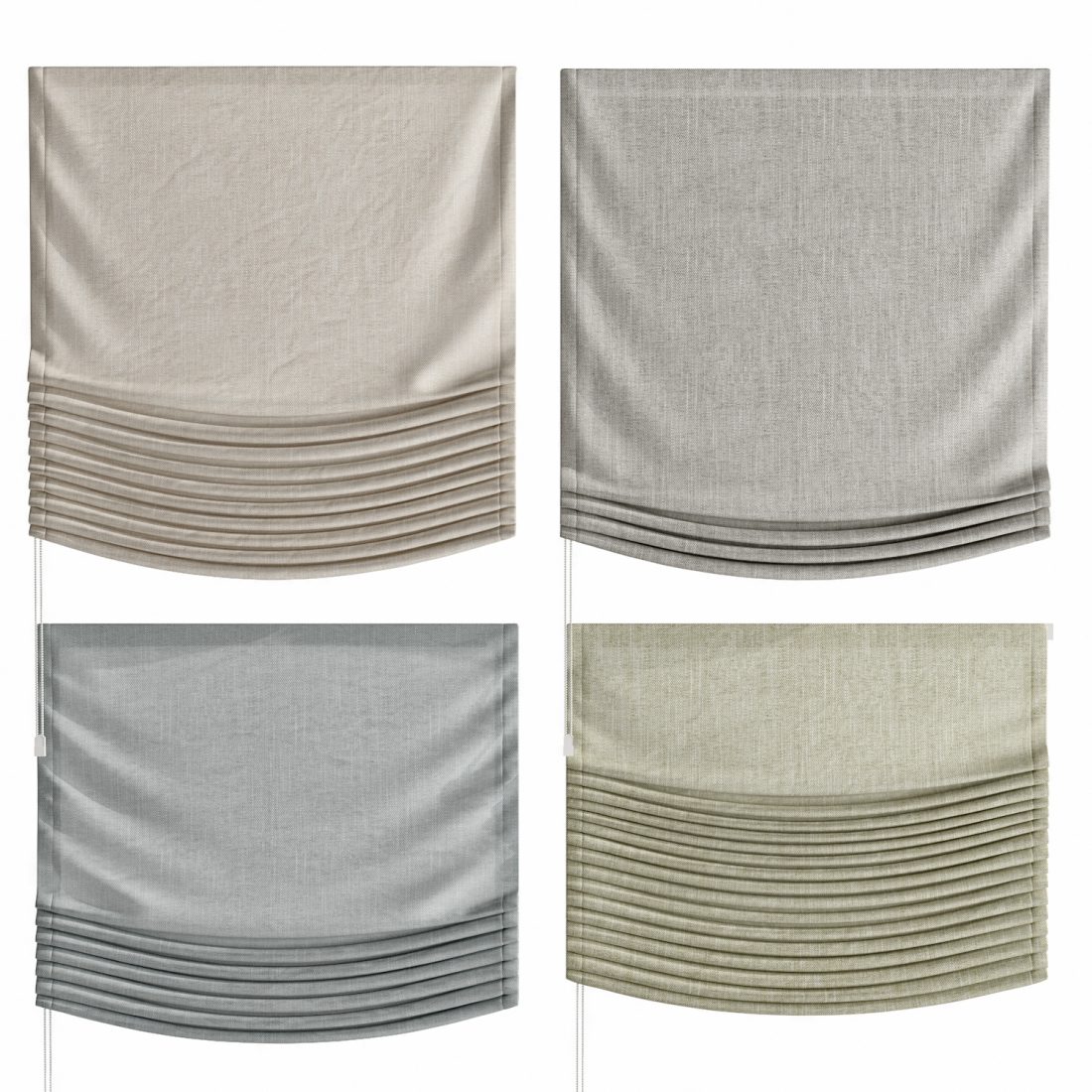 Linen Roman Blinds 003 - 3D Model for Corona