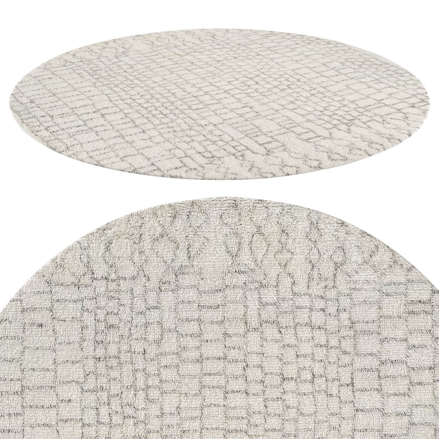 Bakar Wool Rug Round - 3D Model for VRay, Corona