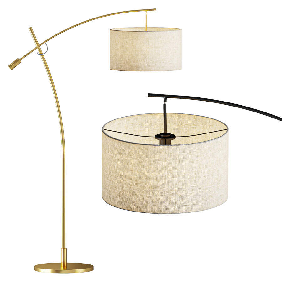 Possini Euro Raymond Warm Gold Adjustable Boom Arc 3D Model for Corona ...