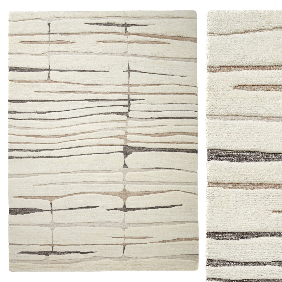 Bennett Ivory Bark Hand-knotted Rug - 3D Model for VRay, Corona