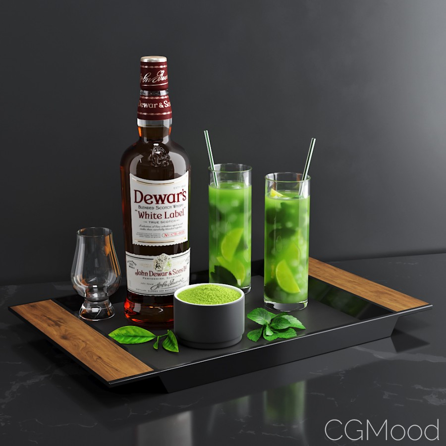Matcha Cocktail Set 3D Model for Corona | CGMood