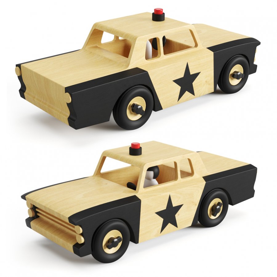 Wooden Toy Police Car 3D Model for Corona | CGMood