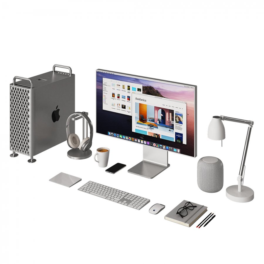 Apple Mac Pro Desktop - 3D Model for VRay, Corona