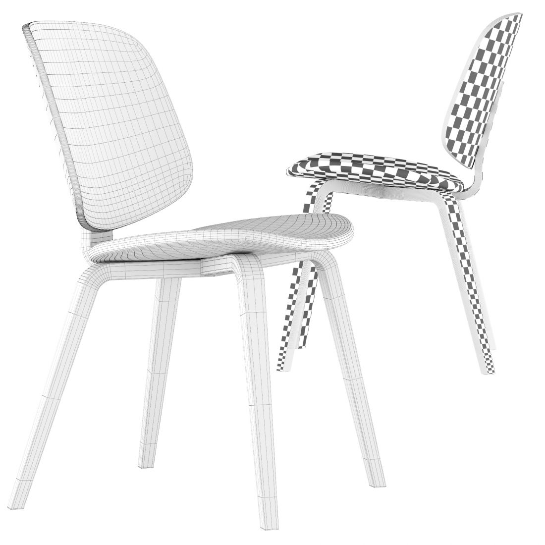 Boconcept - Aarhus Dining Chair + Monza Table - 3D Model for VRay, Corona