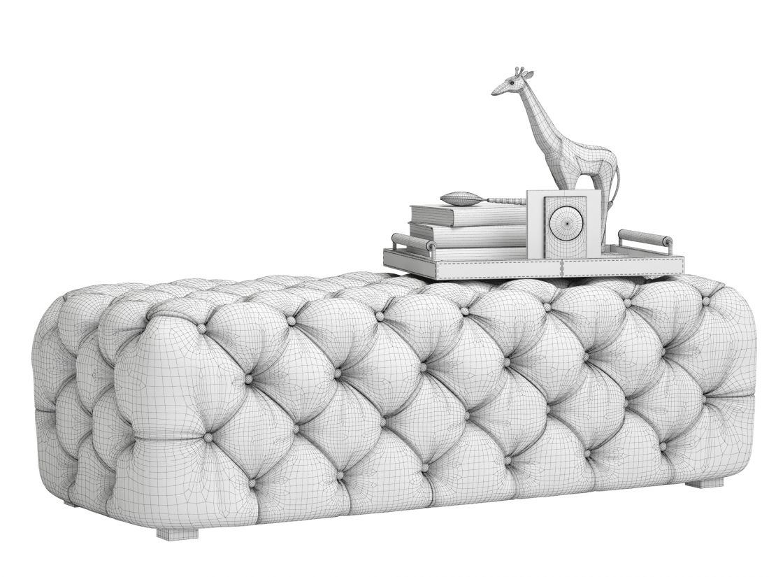 Zgallerie Jules Tufted Bench - 3D Model for VRay