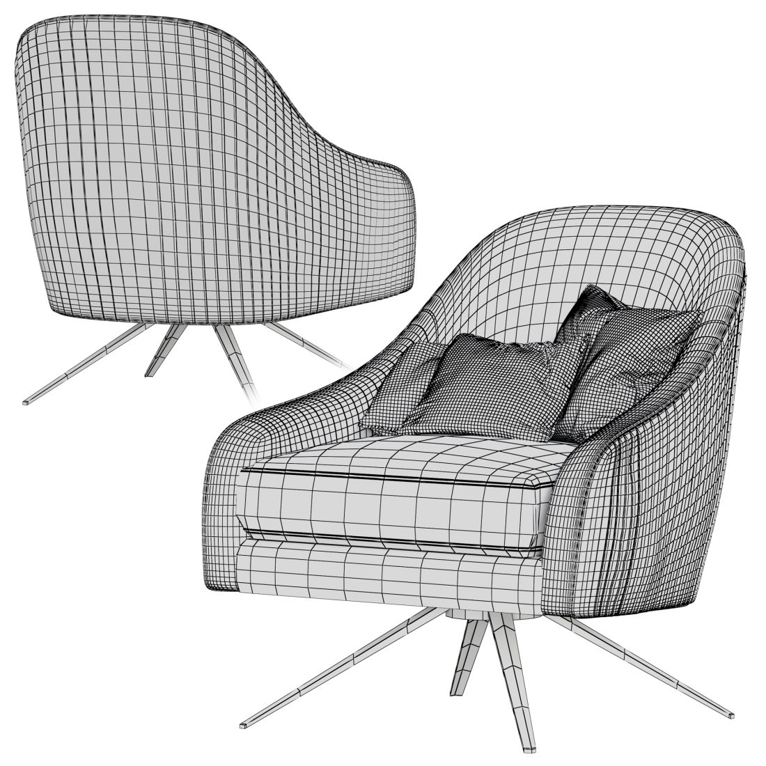 Swivel Chairs - 3D Model for VRay