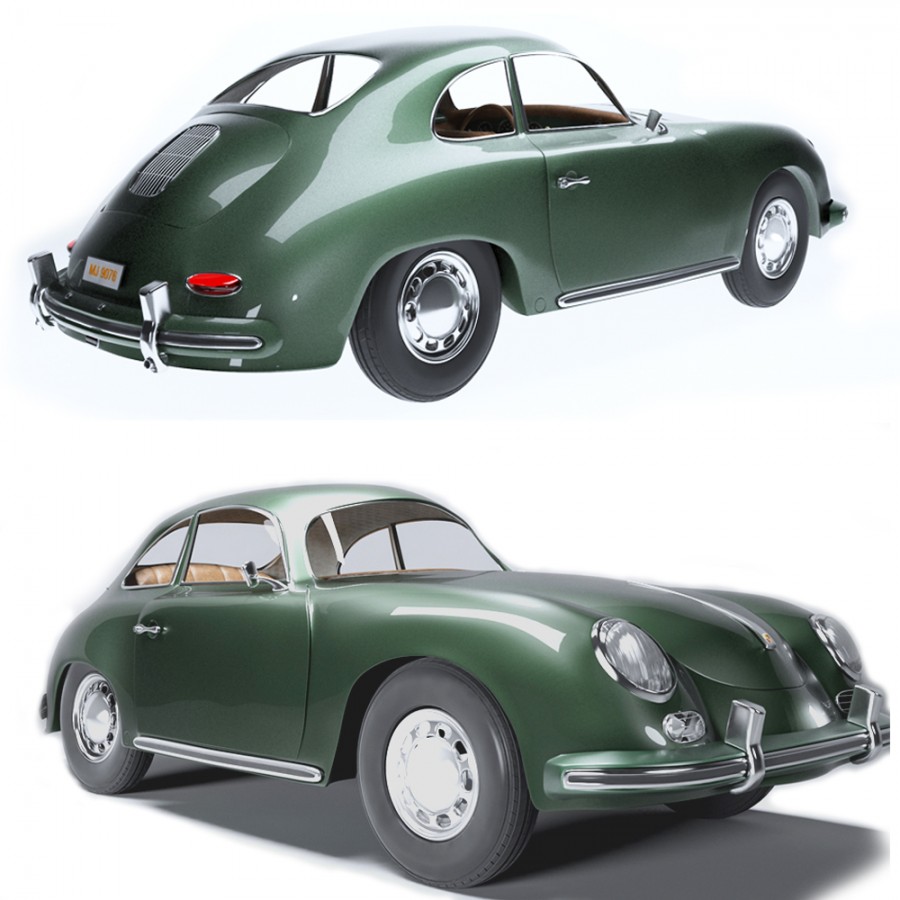 Porsche 356 A - 3D Model for VRay