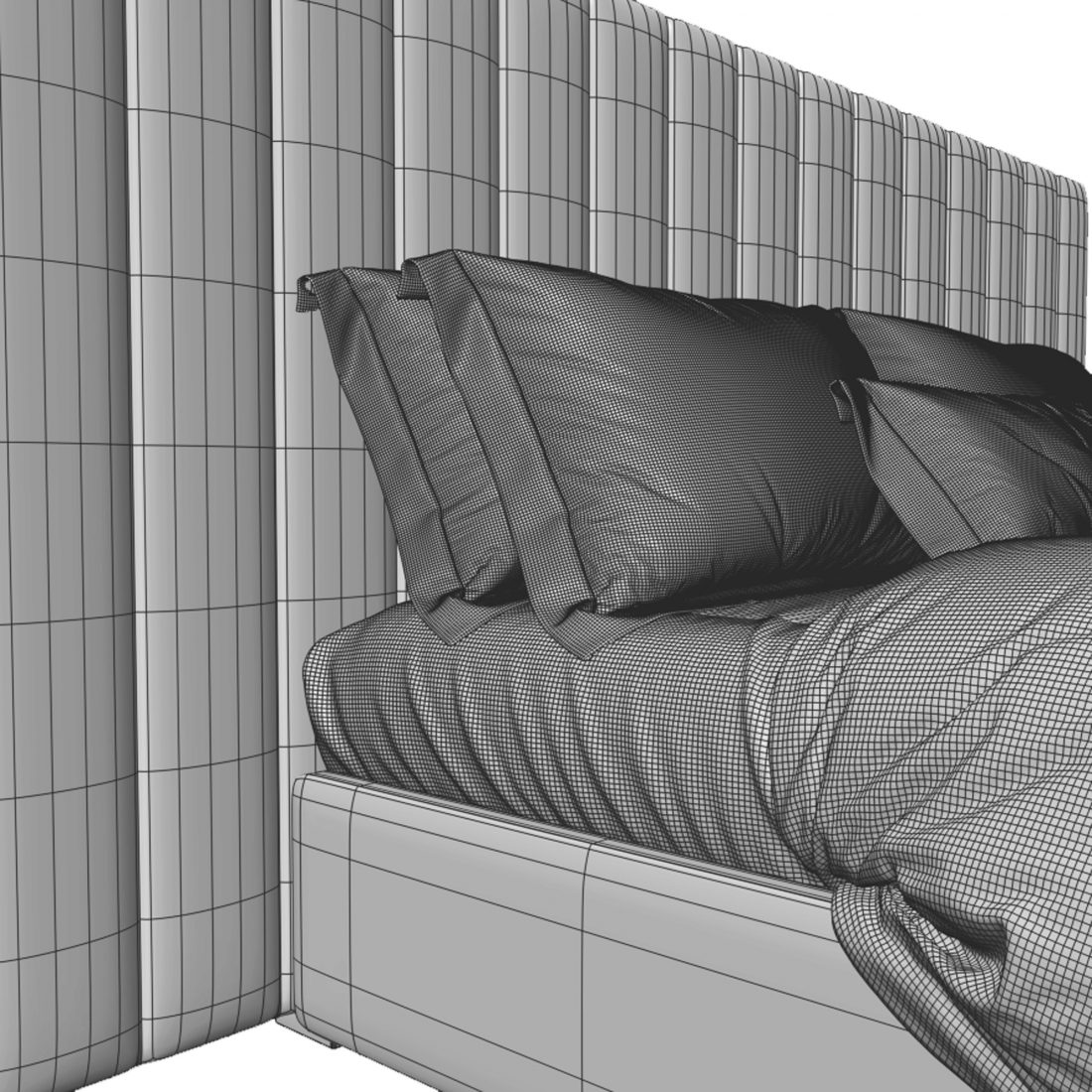 Rh Modena Vertical Channel Extended Platform Bed - 3D Model for VRay