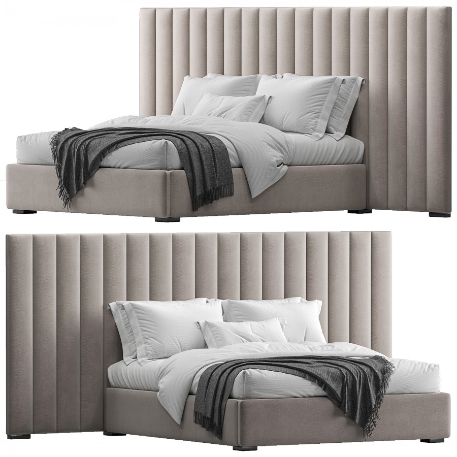 Rh Modena Vertical Channel Extended Platform Bed - 3D Model for VRay